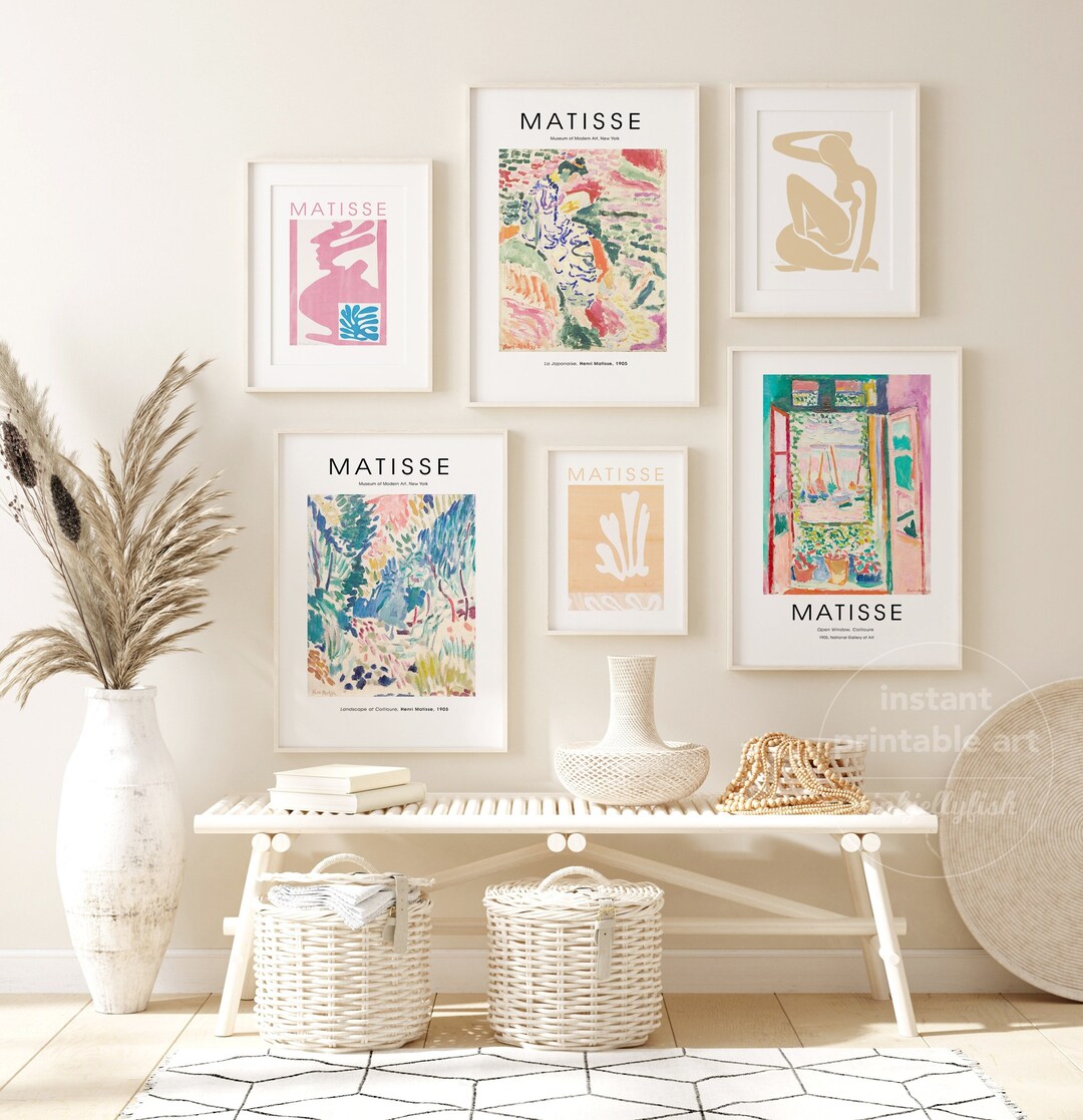 Matisse Drucke 6er Set, digital, Ausstellung Poster, die Ausschnitte, über dem Bett, druckbare ...