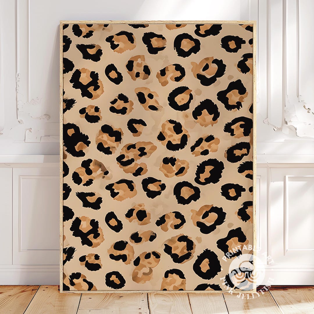 Leopard Print Wall Art, Leopard Pattern, Preppy Wall Art, Digital ...