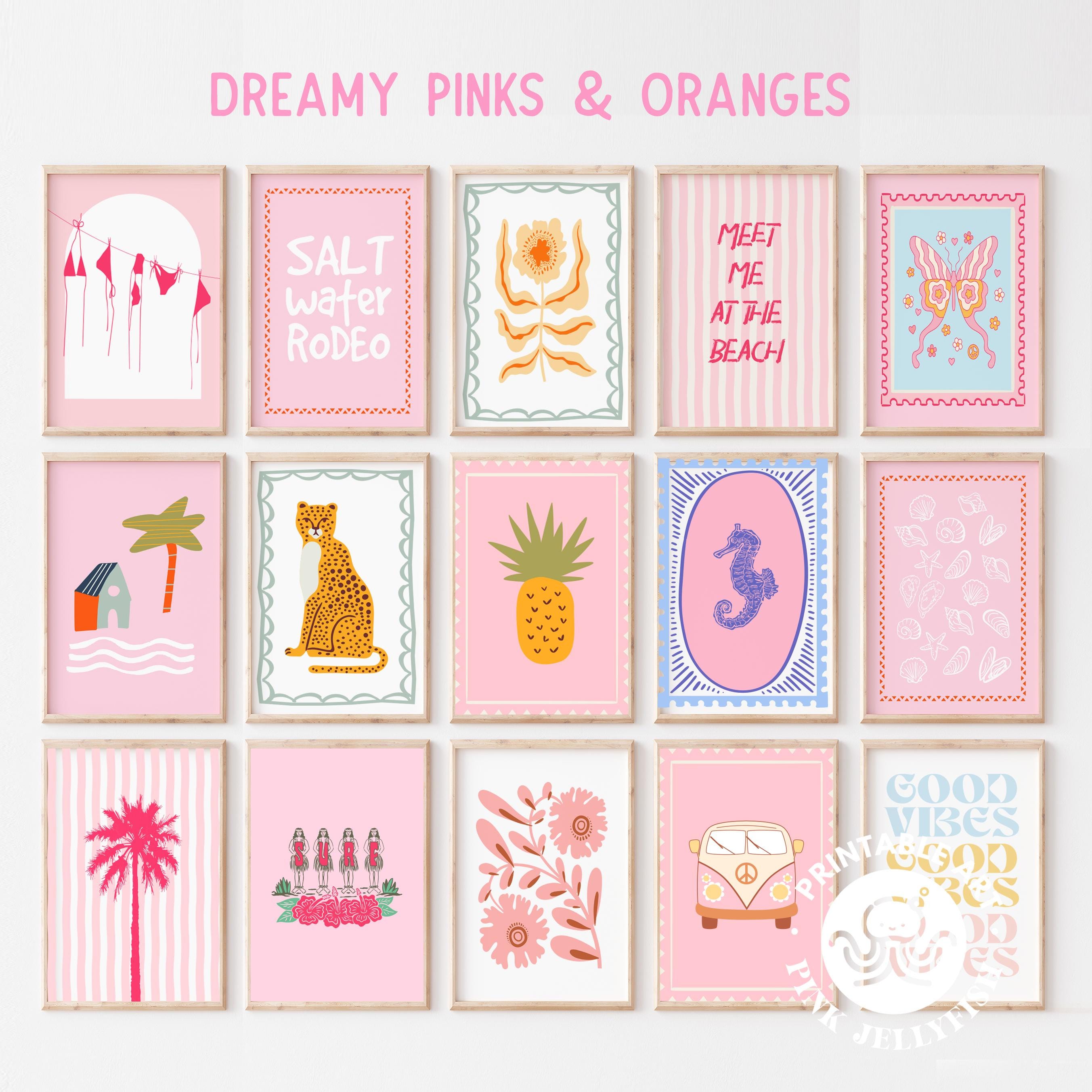 Beachy Wall Art Set 120+, Preppy Prints Set, Beach Digital Prints ...