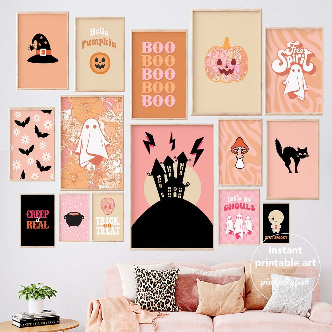 Halloween Printable Wall Art, Mega Bundle Set of 15, Halloween Wall ...