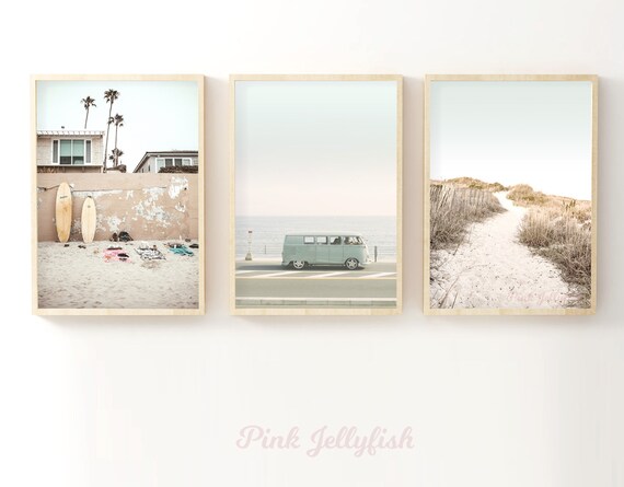 Coastal Prints Set of 3 Beach Printable Surf Photo Download | Etsy