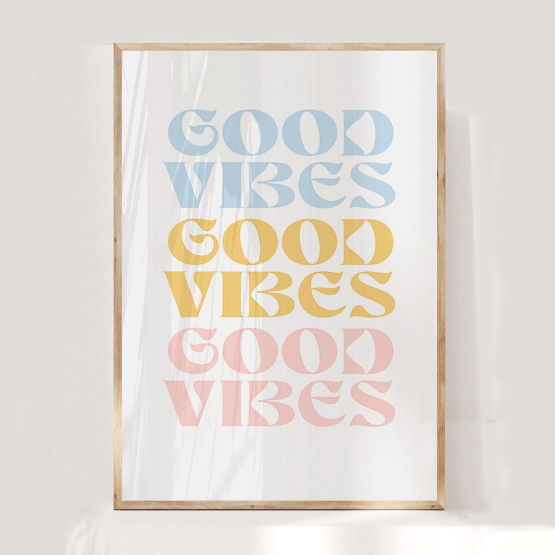Pastel Good Vibes Print, Printable Wall Art, Coastal Cowgirl Digital ...