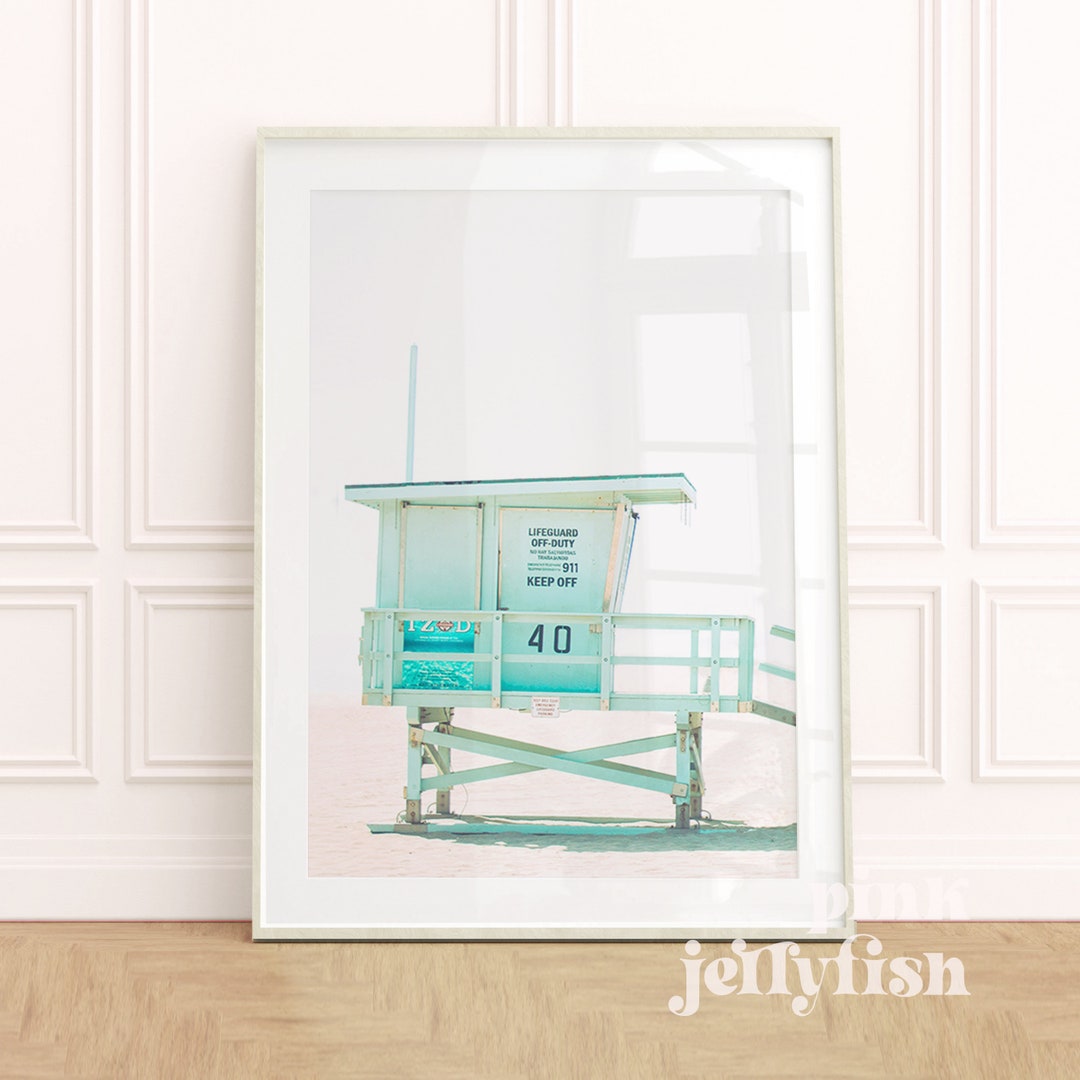 Beach Prints Lifeguard Tower Printable Wall Art Teen Girl - Etsy