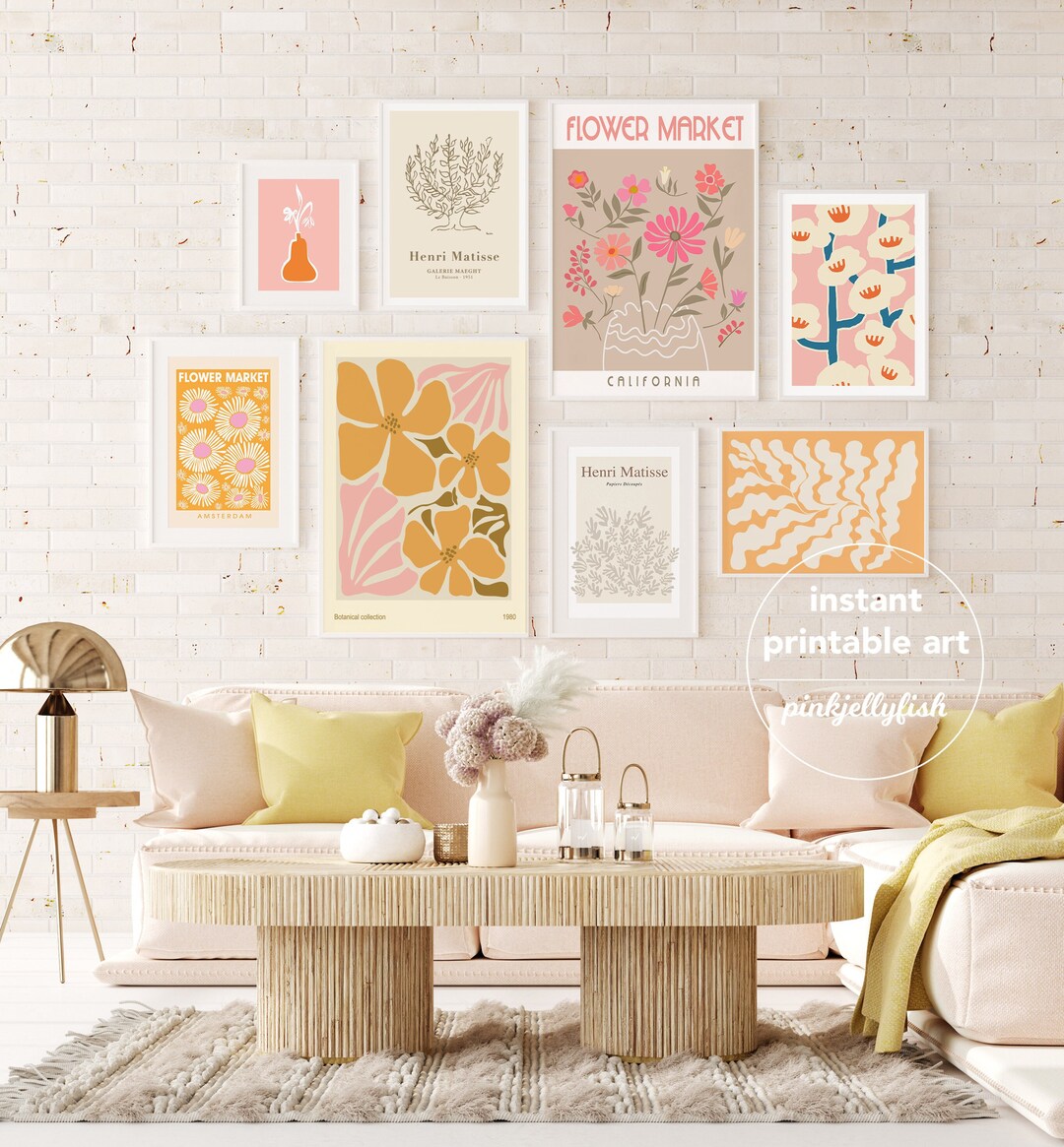 Maximalist Gallery Wall Set, Colourful Set of 8 Prints, Printable Wall ...