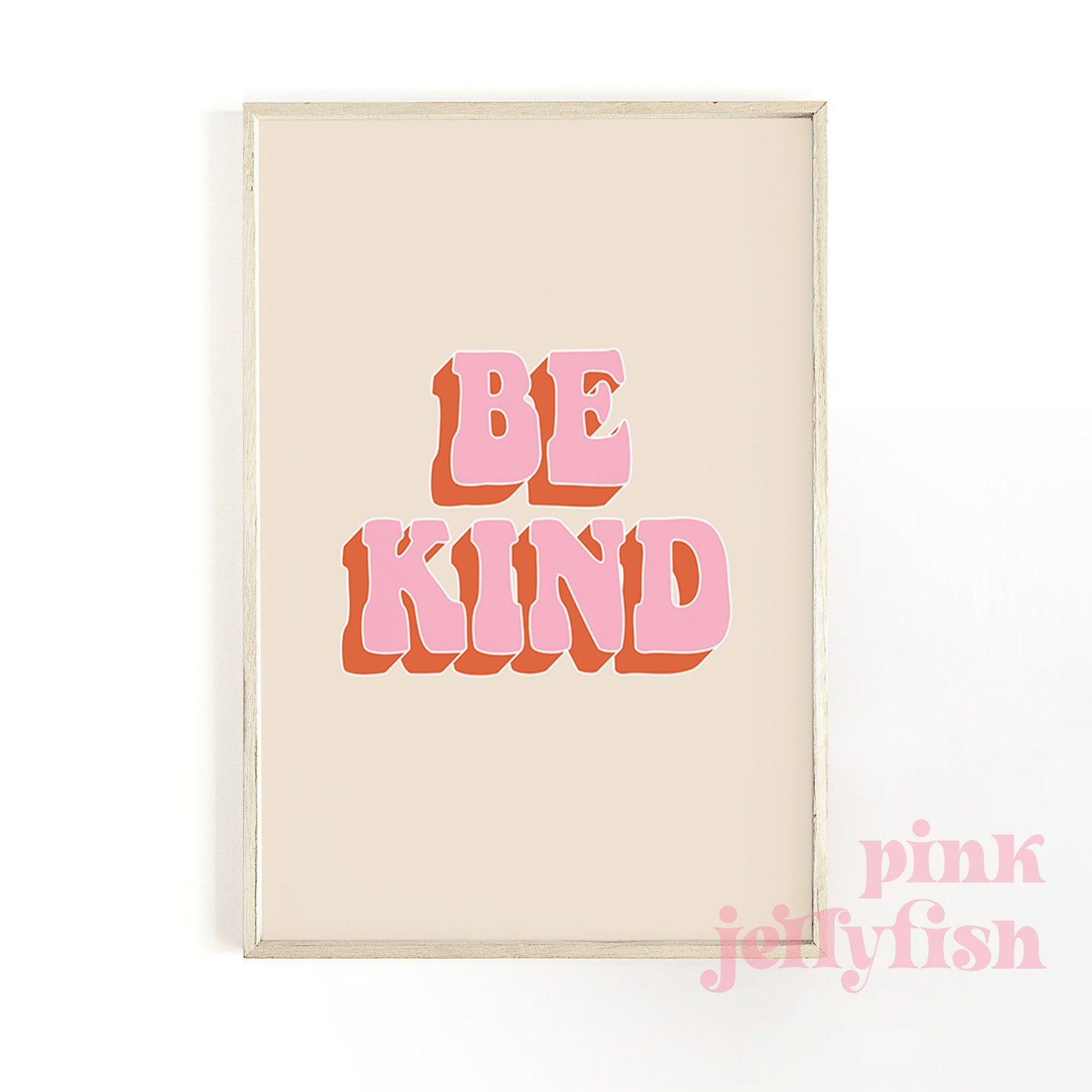 Be Kind Print, Printable Wall Art, Trendy 70s, 80s Wall Art, Teen Girl ...