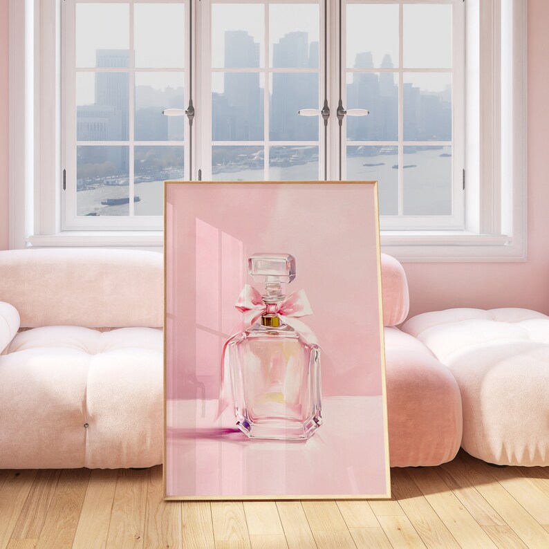 Coquette Perfume Bottle With Bow Wall Art, Coquette Room Decor Print ...