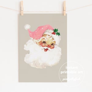 Christmas Prints Set of 15 Printable Wall Art, Cute Pink Christmas ...