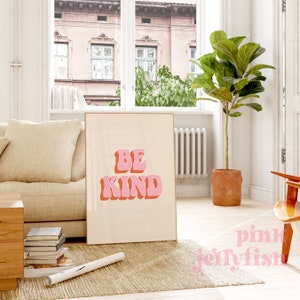 Be Kind Print, Printable Wall Art, Trendy 70s, 80s Wall Art, Teen Girl ...