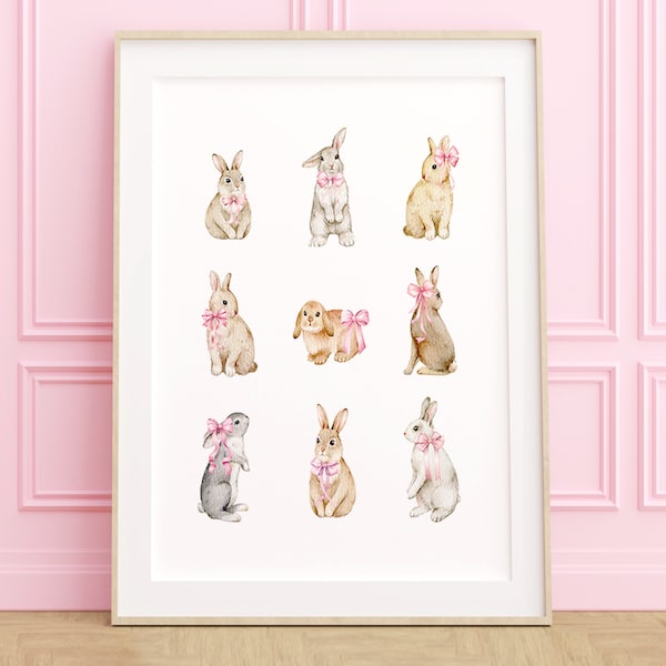 Coquette Rabbit Wall Art - Etsy