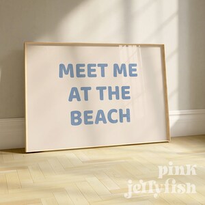 Meet Me at the Beach Print, Landscape, Beachy Wall Art Poster, Beach ...