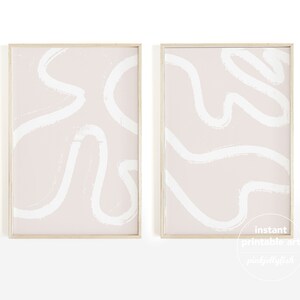 Set of 2 Squiggle Art Prints, Printable Wall Art, Neutral, Boho ...