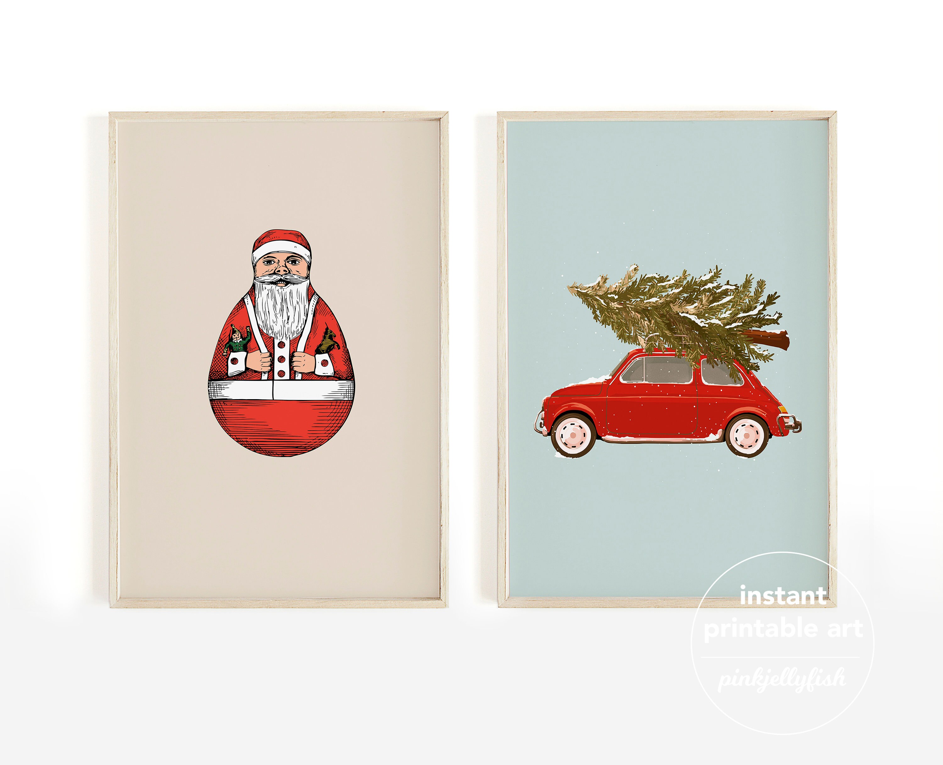 Retro Christmas Prints Set of 6 Vintage Christmas Christmas - Etsy