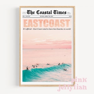 Newspaper Print Poster Surf Beachy Wall Art Eastcoast, New York News ...