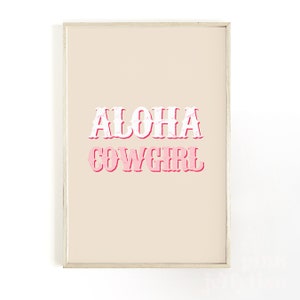 Coastal Cowgirl Wall Art Set of 5, Printable, Western Aloha Cowgirl ...