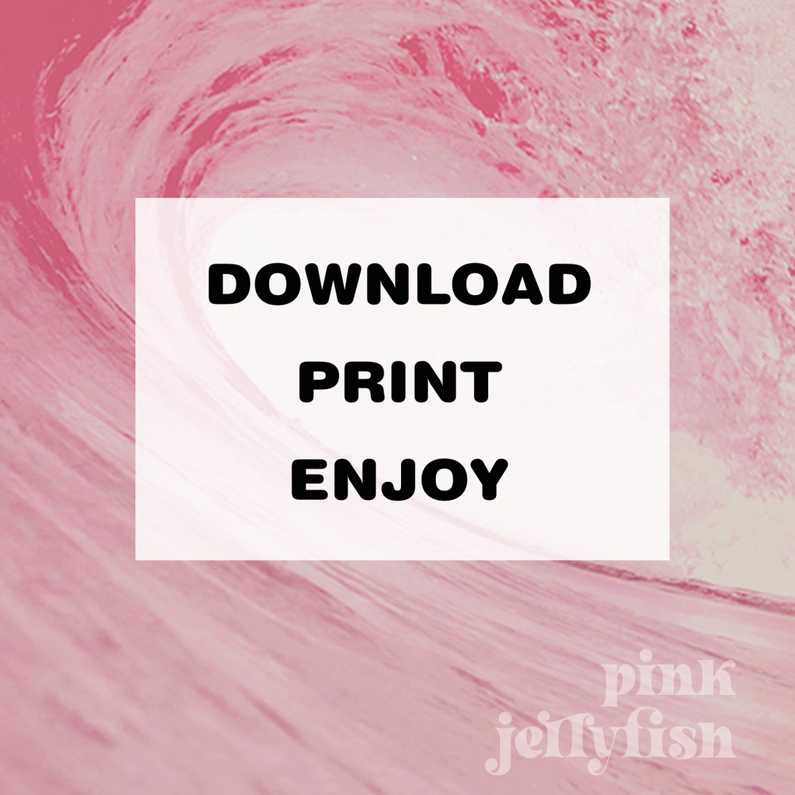 Pink Wave Print, Trendy Beach Wall Art, Aesthetic, Ocean, Digital ...