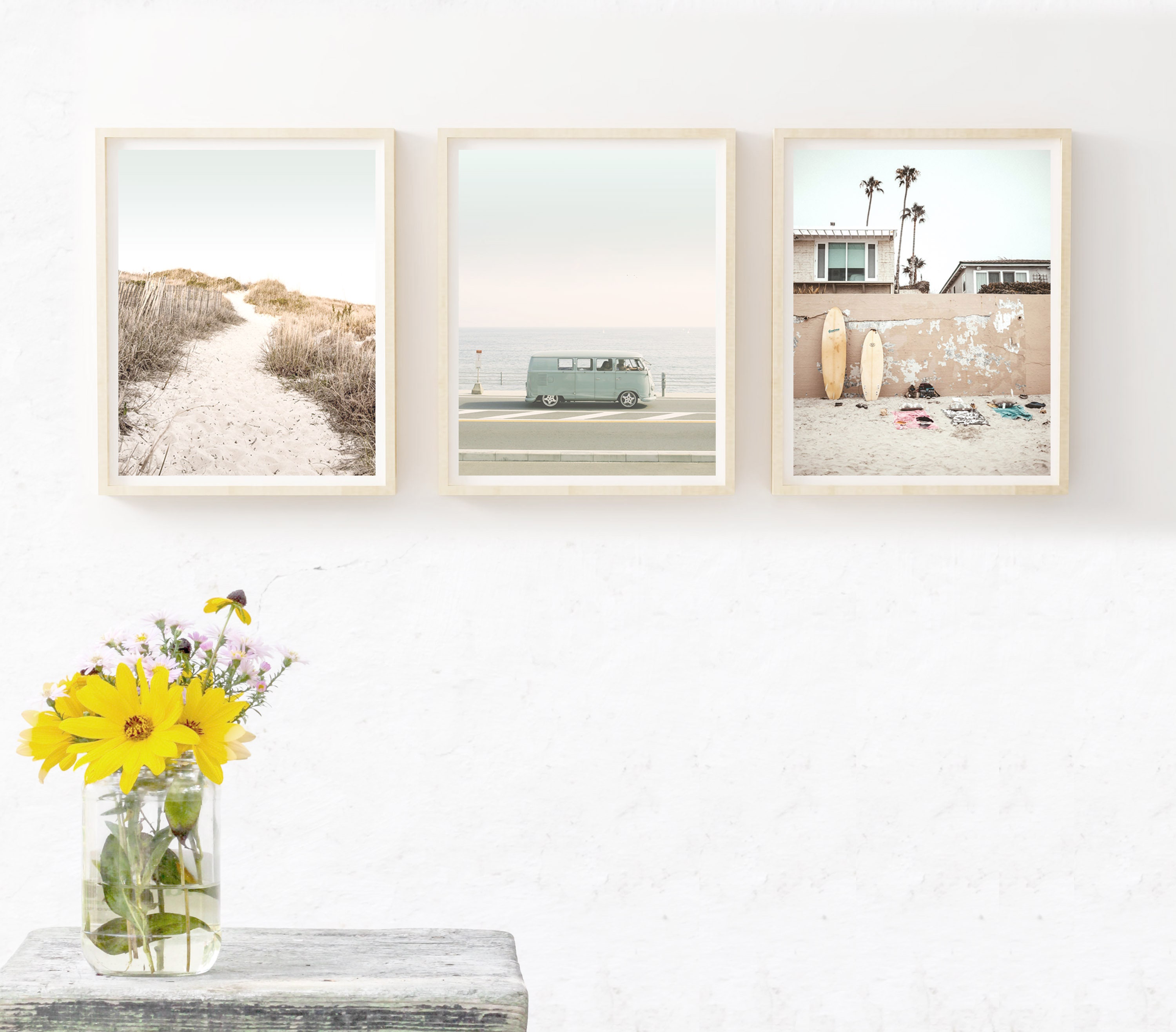 Coastal Prints Set of 3 Beach Printable Surf Photo Download | Etsy