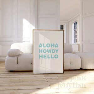 Aloha Howdy Hello Coastal Cowgirl Wall Art, Printable Wall Art, Surf ...