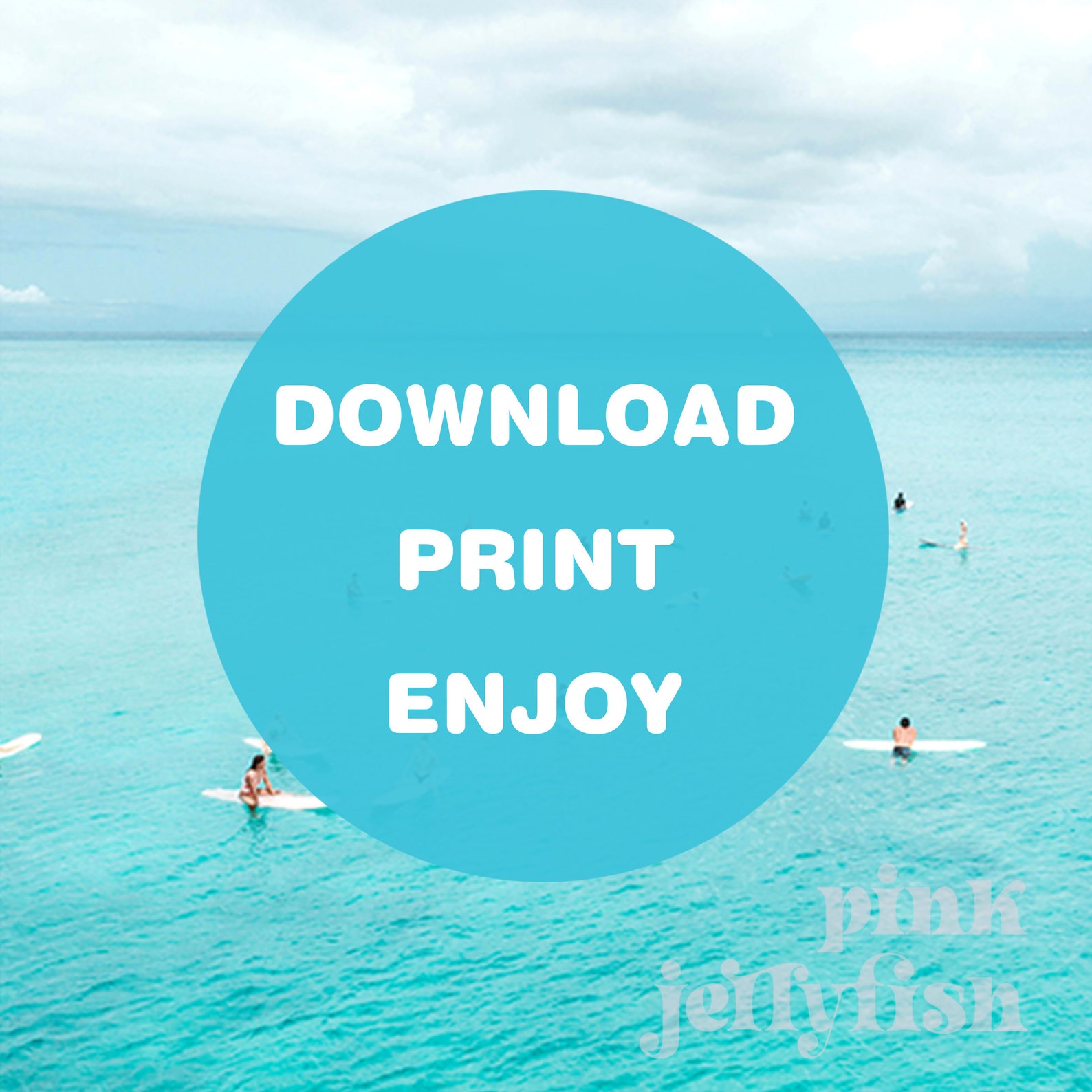 Coastal Wall Art Surf Poster Beach Print Landscape Horizontal Digital ...