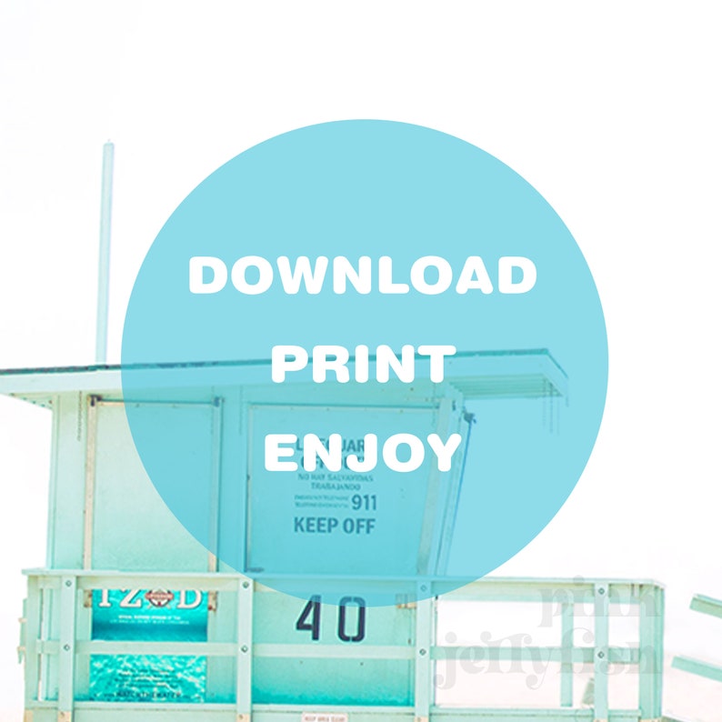 Beach Prints, Lifeguard Tower, Printable Wall Art, Teen Girl Room Decor ...
