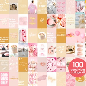 Coquette Collage Kit, Digital Prints, Pink and Orange Pastel Wall ...