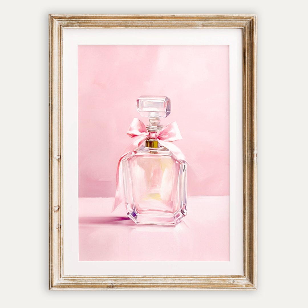Coquette Perfume Bottle With Bow Wall Art, Coquette Room Decor Print ...