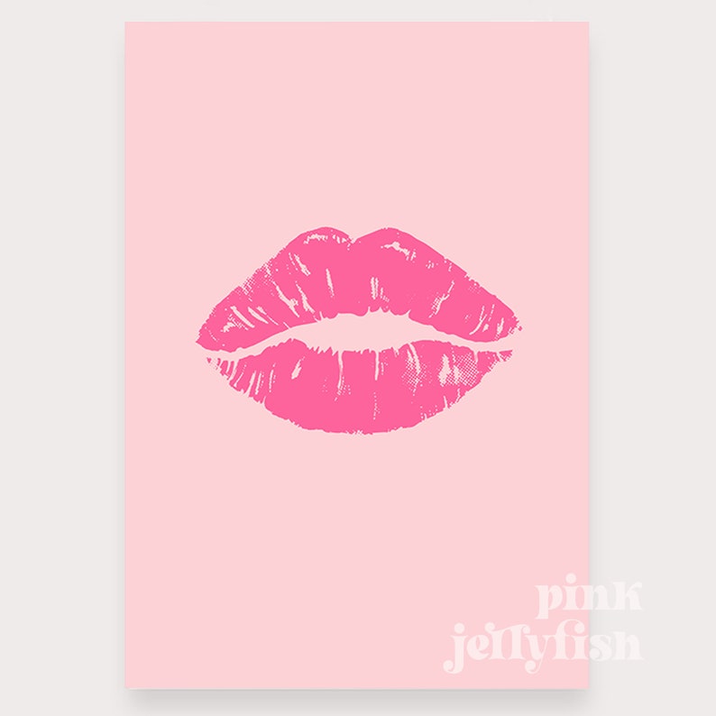 Lips Print, Trendy Wall Art, Preppy Wall Art, Girl Teen Wall Decor ...