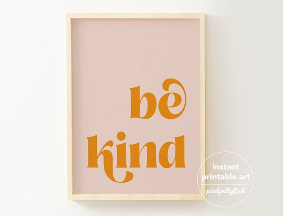 Be kind print boho wall decor printable wall art teen girl | Etsy
