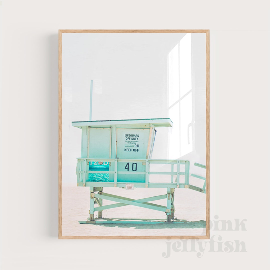 Beach Prints, Lifeguard Tower, Printable Wall Art, Teen Girl Room Decor ...