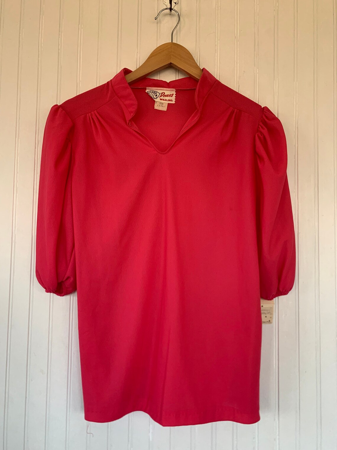 Vintage Deadstock 70s Sheer Large Hot Pink Peasant Top 3/4 - Etsy