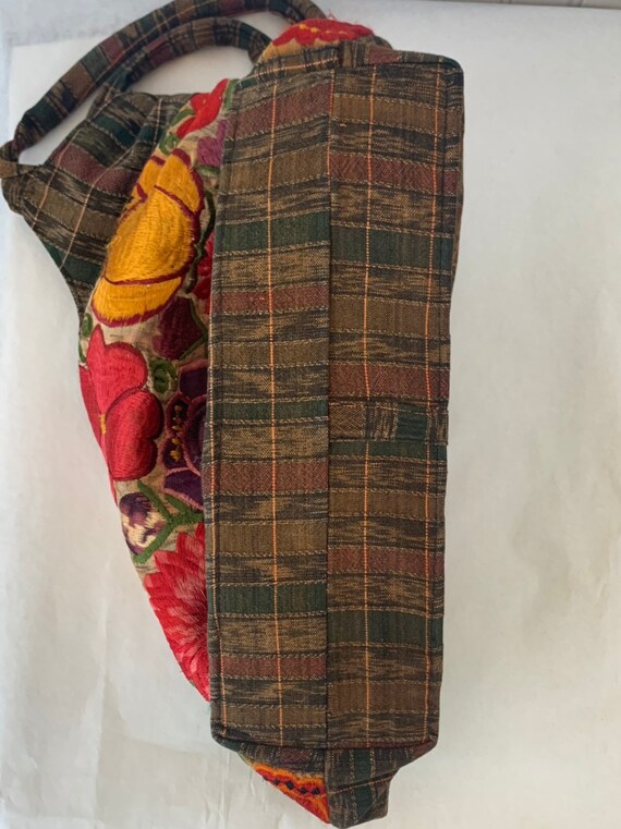 Vintage Plaid Floral Embroidered Shoulder Bag Bags Pu… - Gem