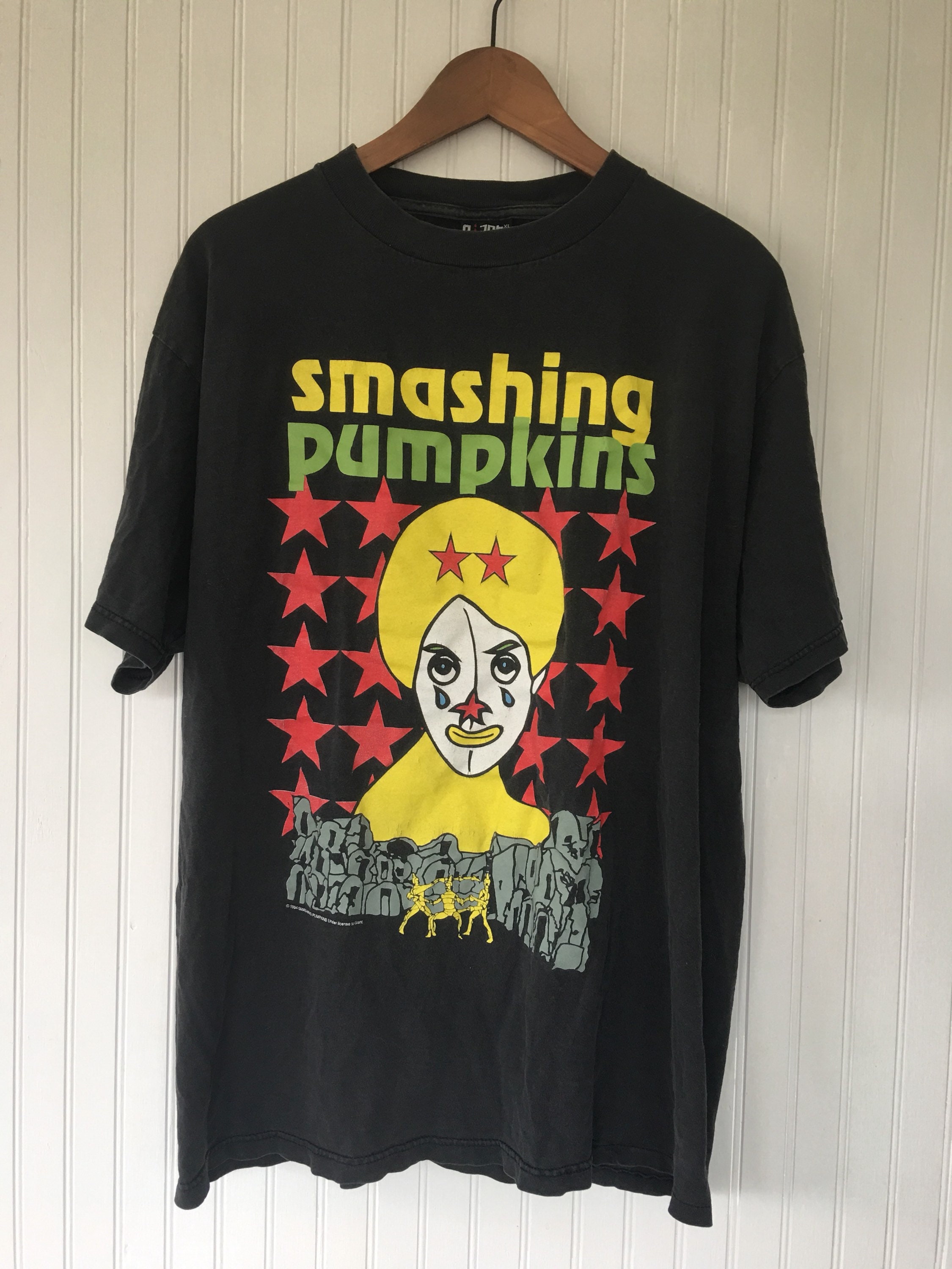 Vintage 90s The Smashing Pumpkins Band Tee Shirt Black Clown 1994 Tour