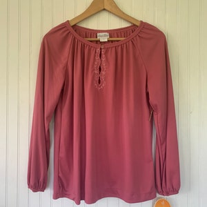 70s Vintage Small Medium Pink Peasant Top S/M S Deadstock Nos Tops Med ...