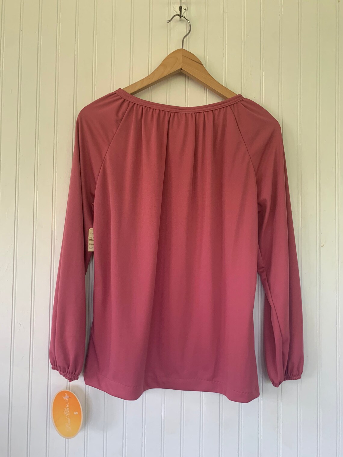 70s Vintage Small Medium Pink Peasant Top S/M S Deadstock Nos Tops Med ...