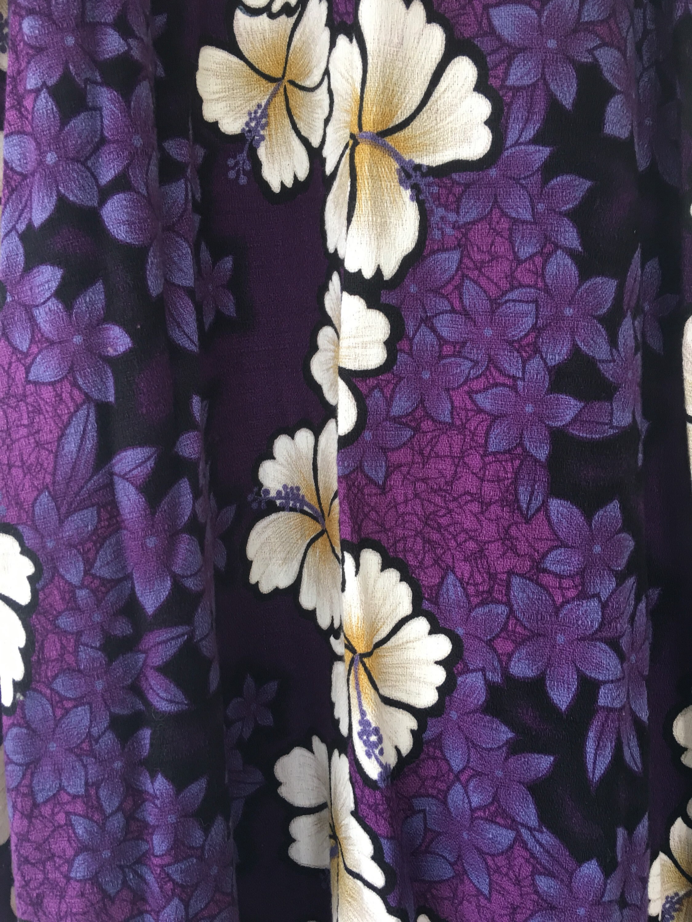 Vintage 70s Hilo Hattie Hawaiian Muumuu Caftan Size XL Large Purple ...