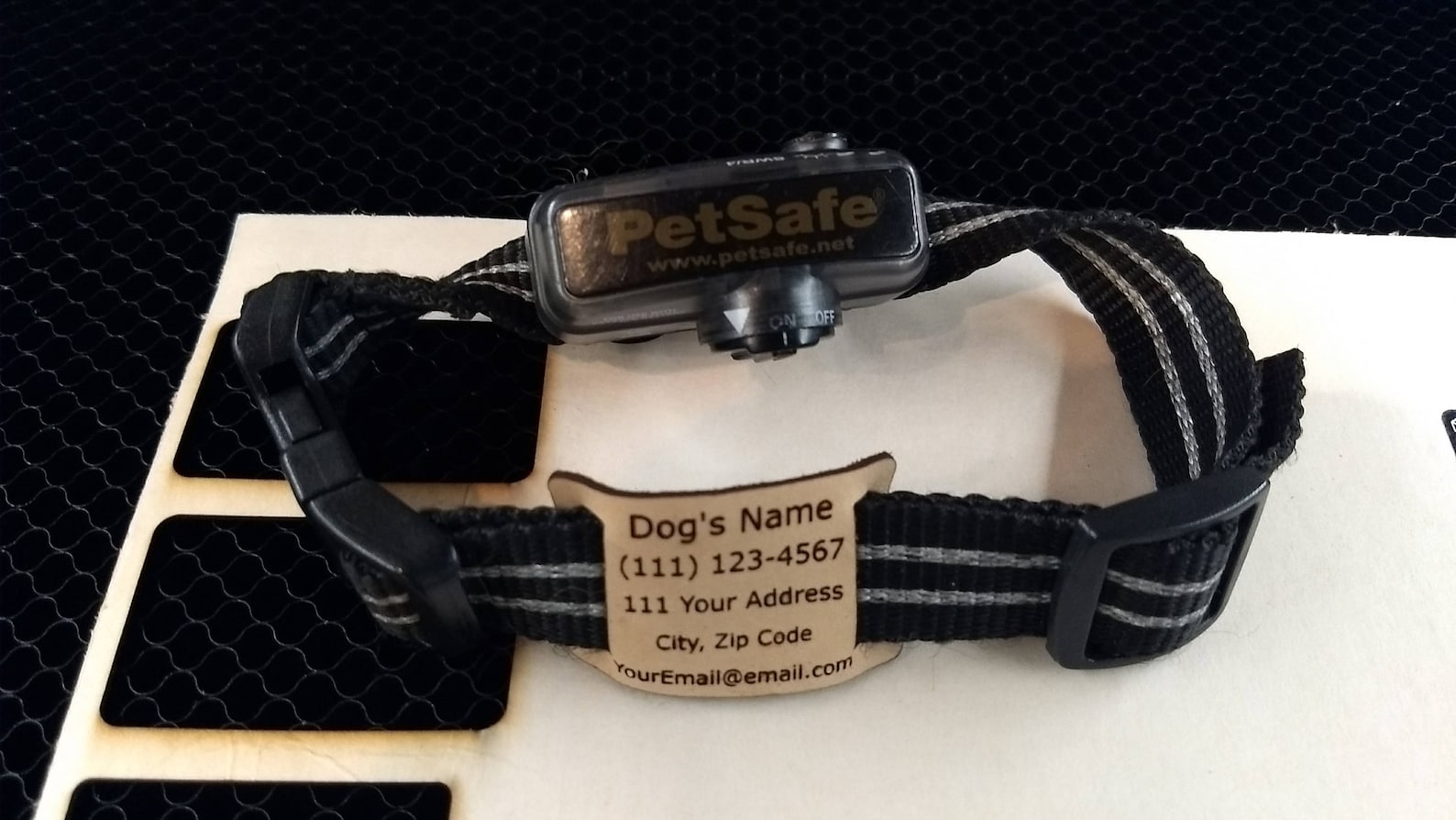 Non Conductive ID Tag for Invisible Fence Collar - for Use on Removable ...