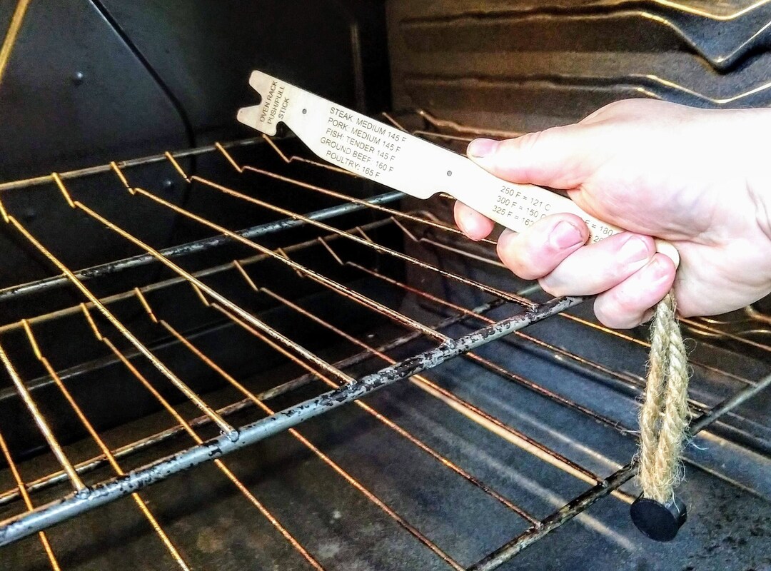 Oven Rack Push Pull Stick - W/ Magnet & Laser Engraved Cooking ...