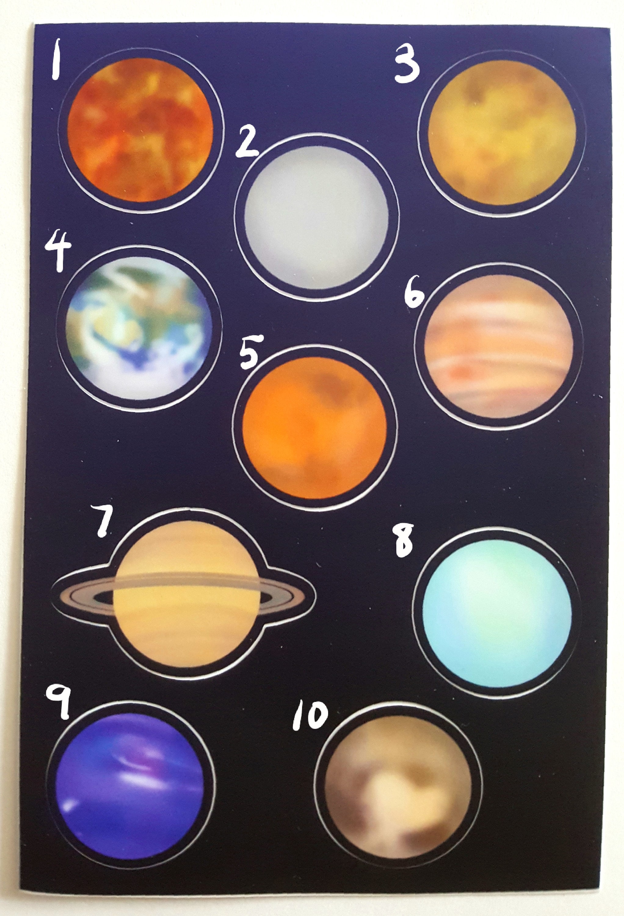 Solar System Stickers, Planetary Space Sticker, Outer Space Planets ...