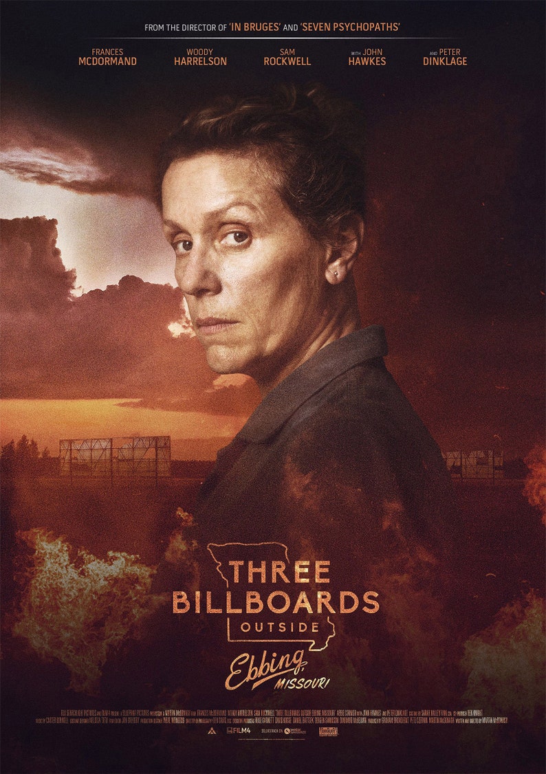 Poster of Three Billboards Outside Ebbing, Missouri 2017 Digital Download 2 Files A2 and A3 - Etsy