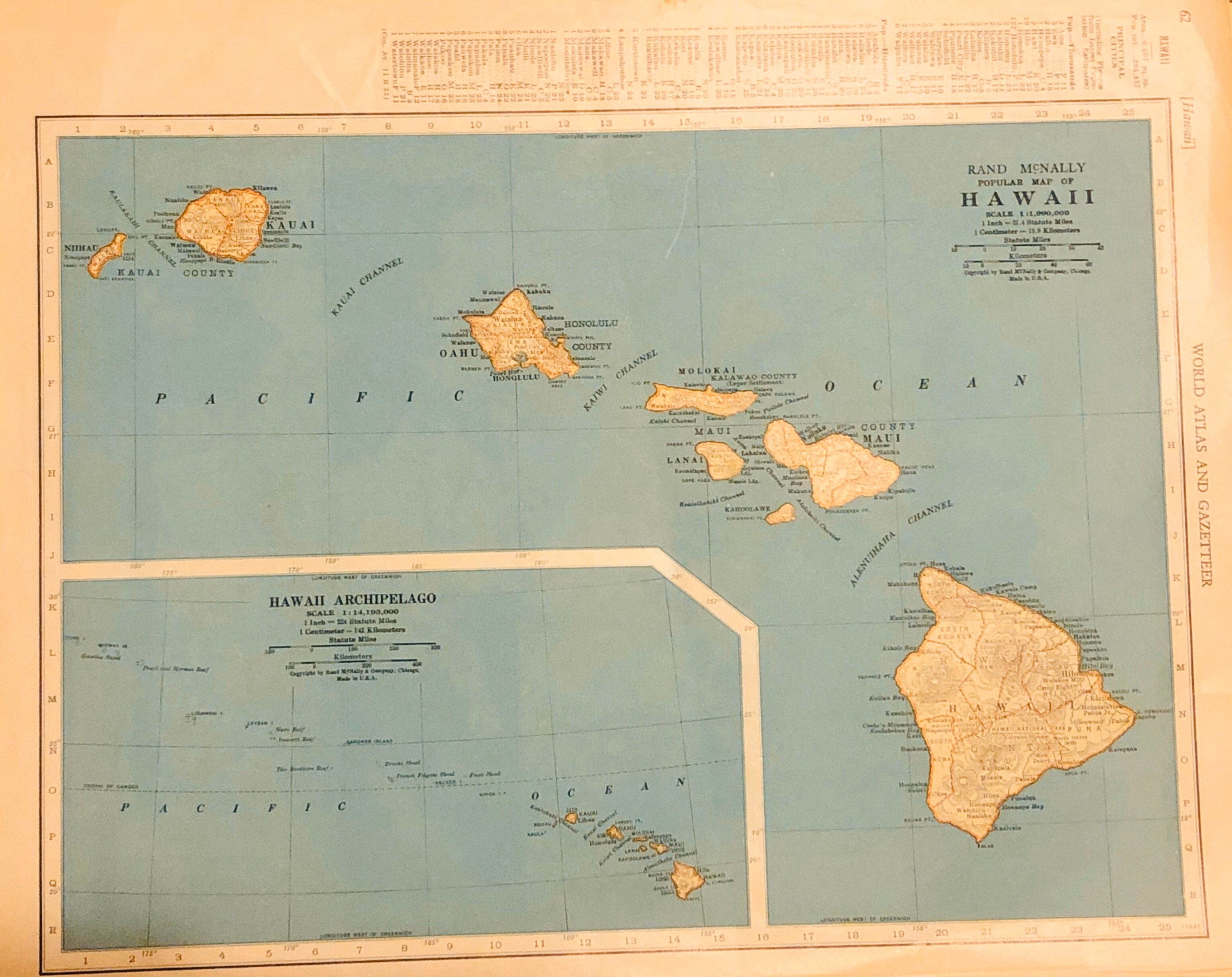 Vintage Hawaii Atlas Map 1030’s - Etsy