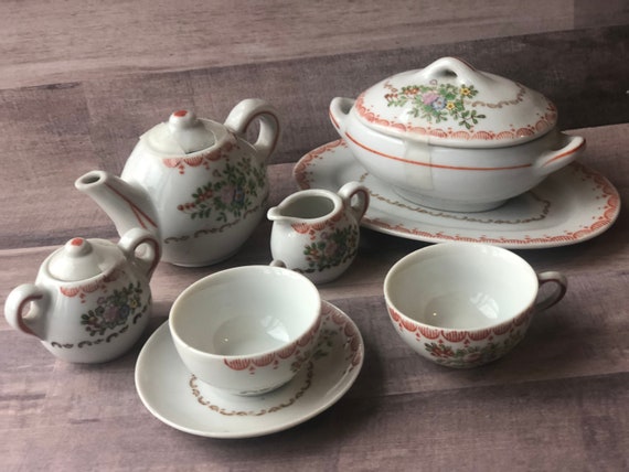Vintage Child Tea Set Cottagecore Floral 1940s Farmhouse | Etsy