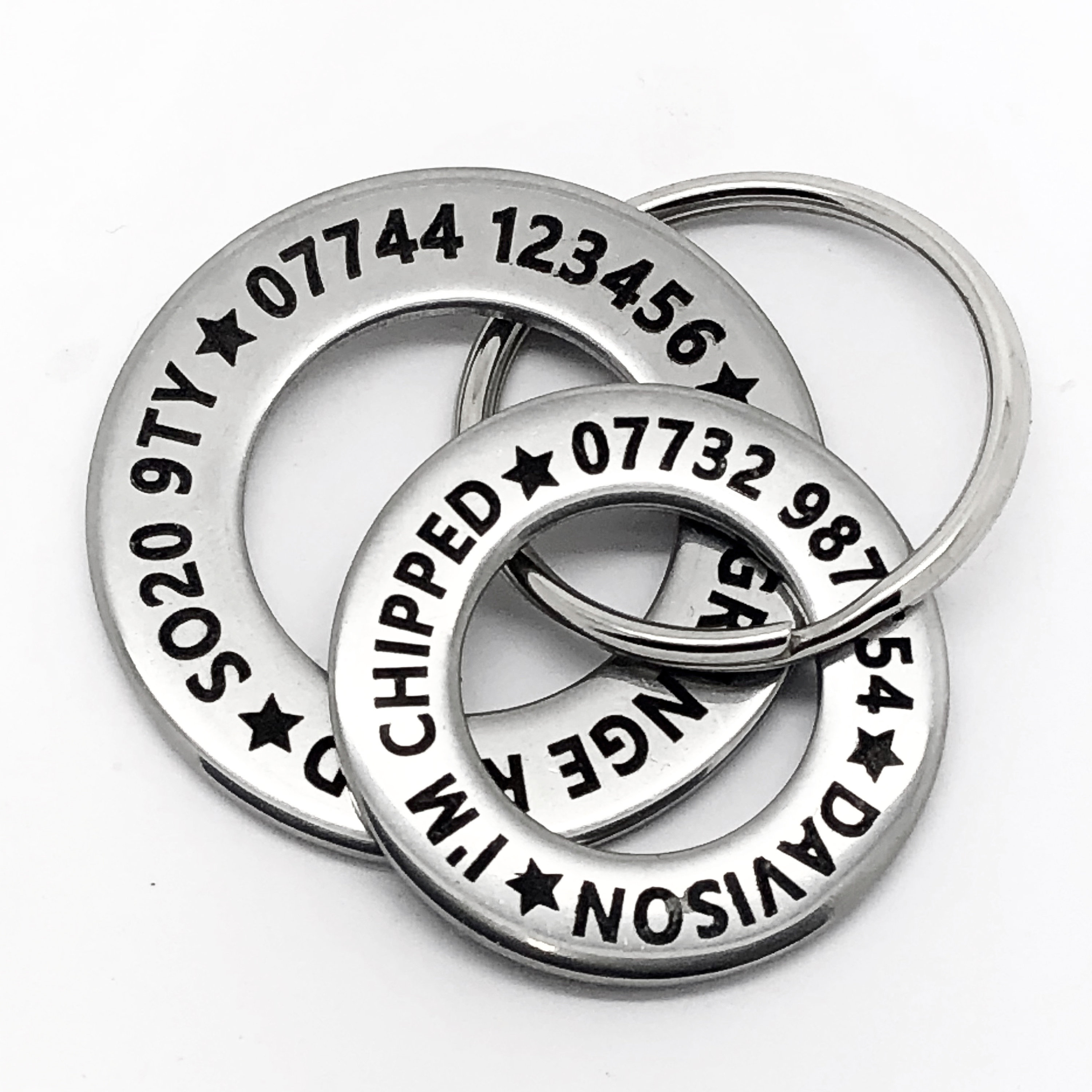 Funky Design Pet Dog ID Disc Tag. Stainless Steel Washer - Etsy UK