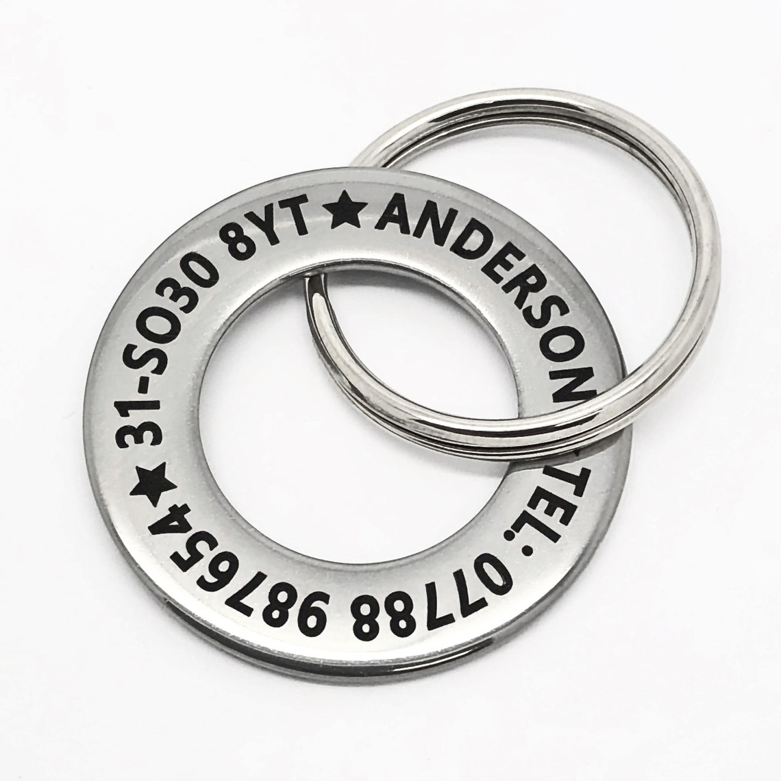 Funky Design Pet Dog ID Disc Tag. Stainless Steel Washer - Etsy UK