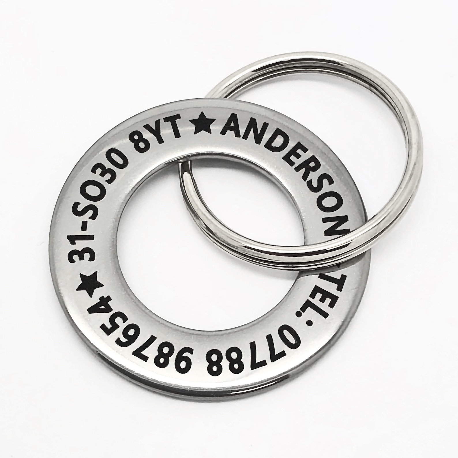 Funky Design Pet Dog ID Disc Tag. Stainless Steel Washer Style ...