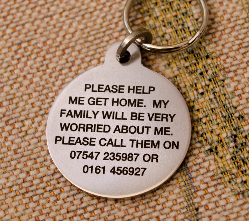 Pet Dog ID Disc Tag. Thick Stainless Steel Personalised. - Etsy