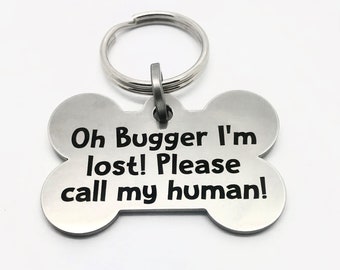 Call My Human Dog Tag - Etsy