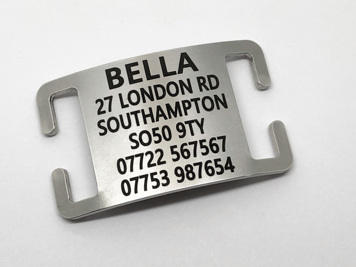 Agility and Working Dog Slip on ID Collar Tag. Stainless Steel - Etsy