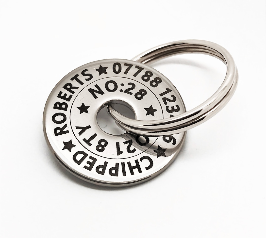 Funky Design Dog ID Disc Tag. Stainless Steel Washer Style. FREE ...