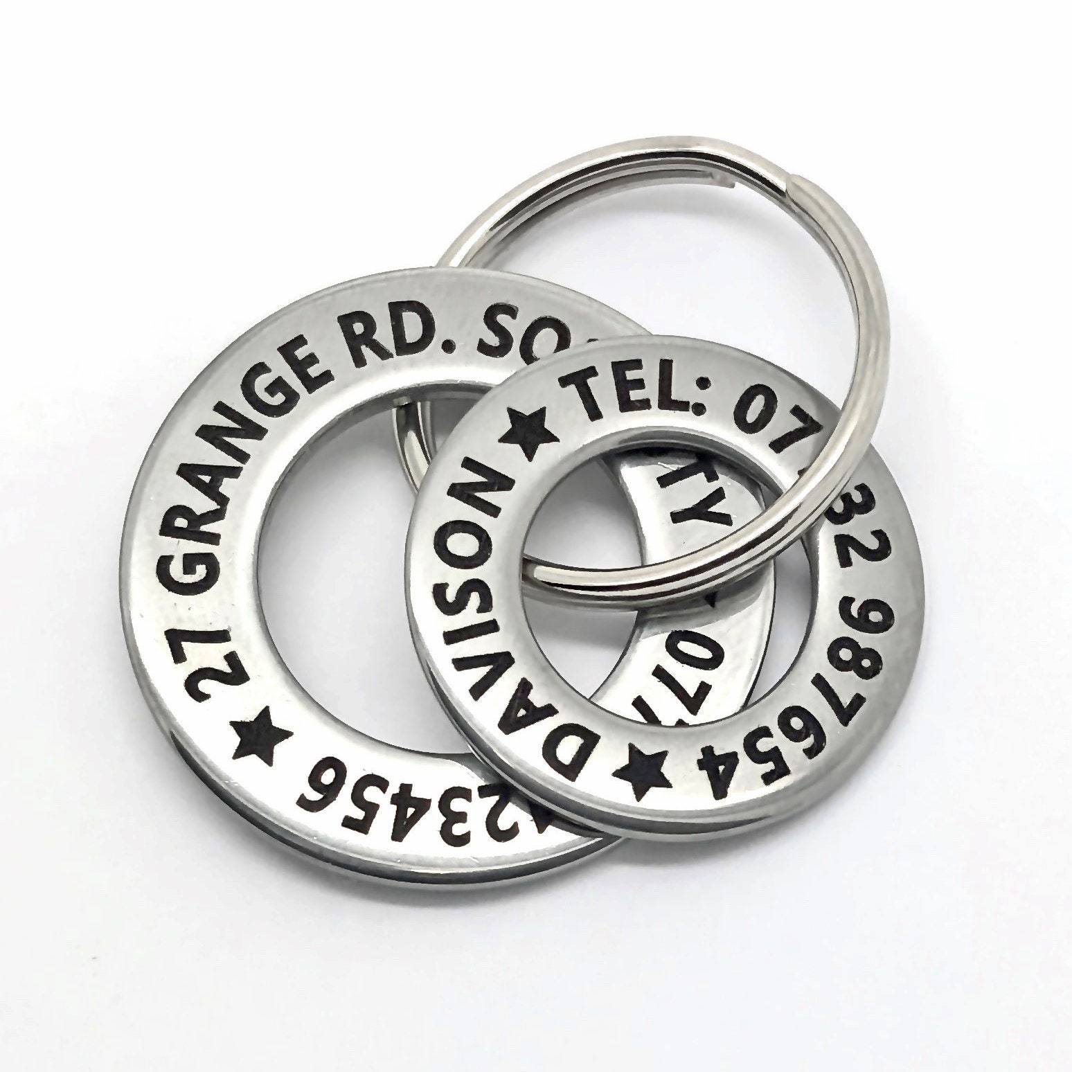 Funky Design Pet Dog ID Disc Tag. Stainless Steel Washer - Etsy UK