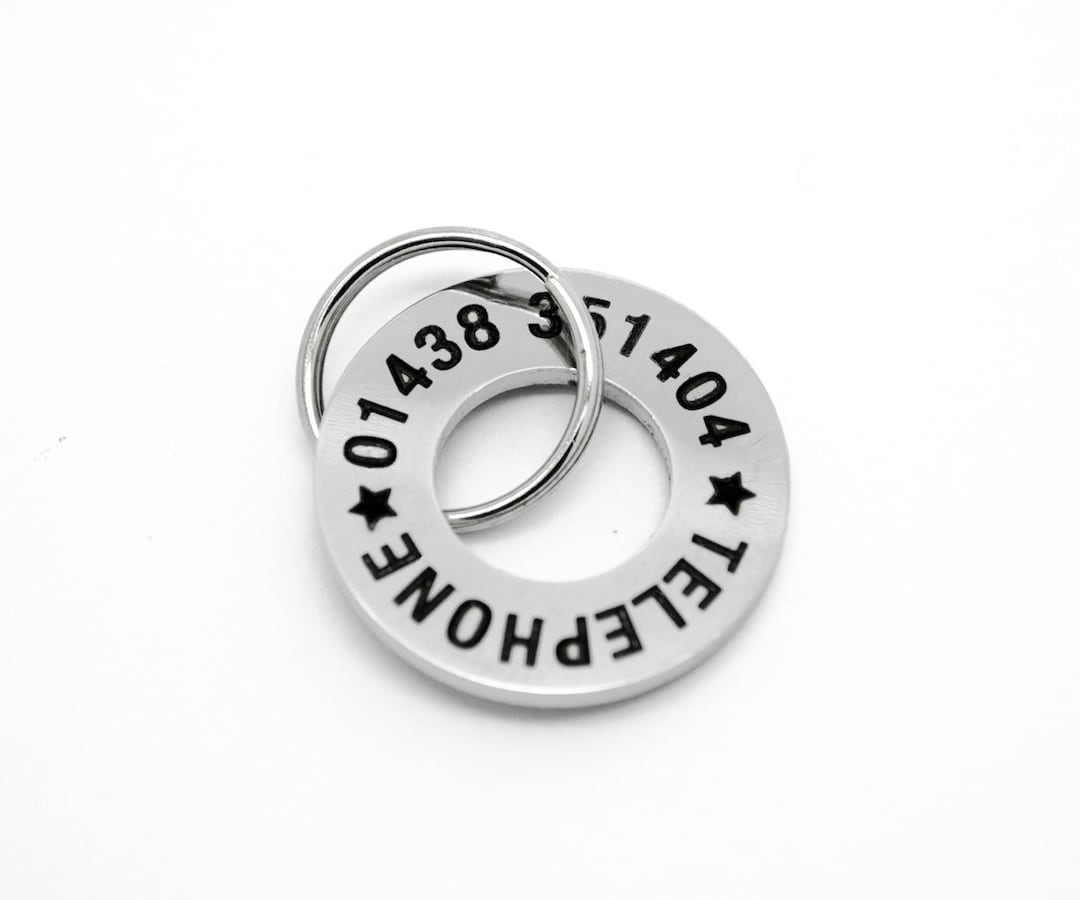Laser Cut Stainless Steel Engraved Washers. PET ID Tags, Necklace Etc ...