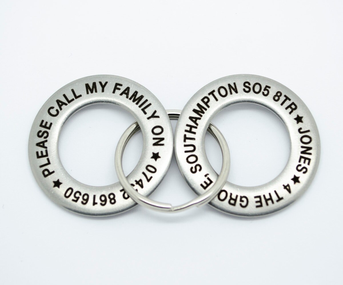 Funky Design Pet Dog ID Disc Tag. Stainless Steel Washer - Etsy UK